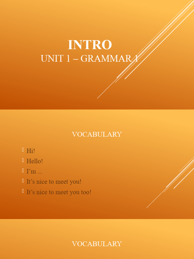 Intro Unit 1 (Grammar 1) | PDF | Language Arts & Discipline