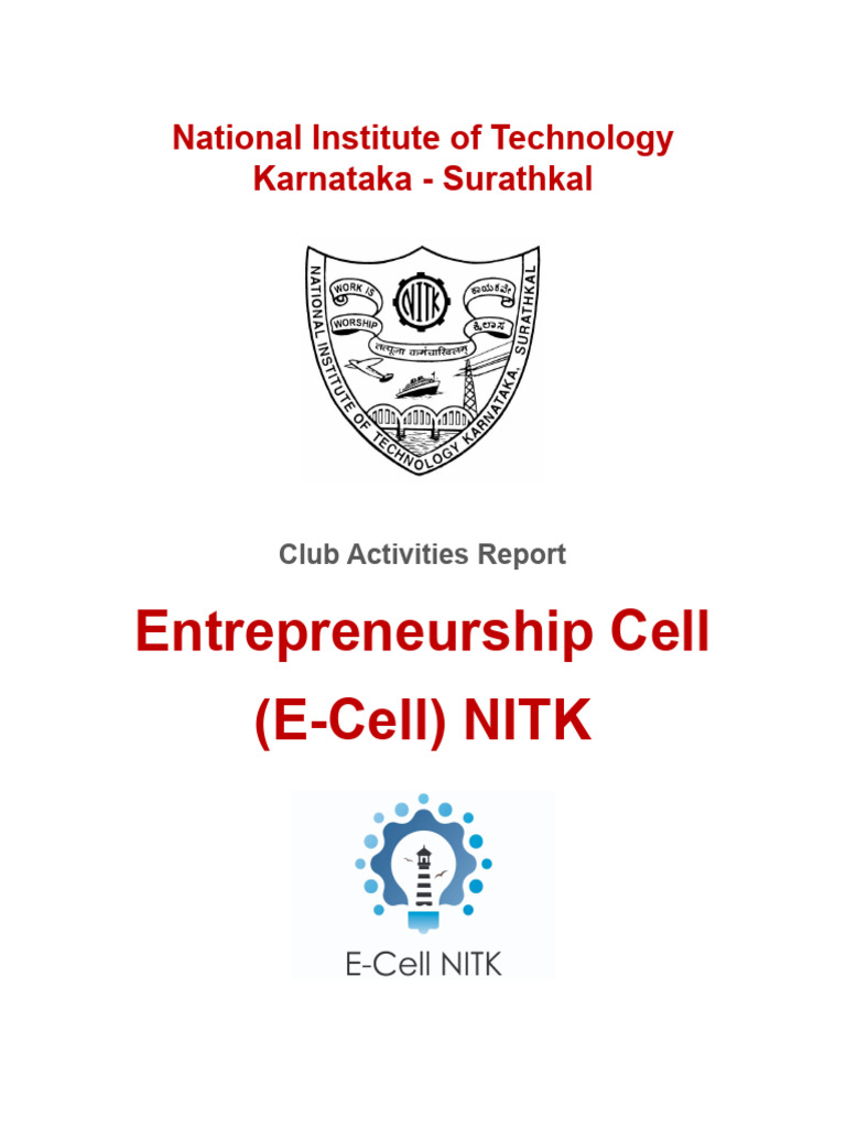 NITK E-Cell Activities Overview | PDF | Entrepreneurship | Startup Company