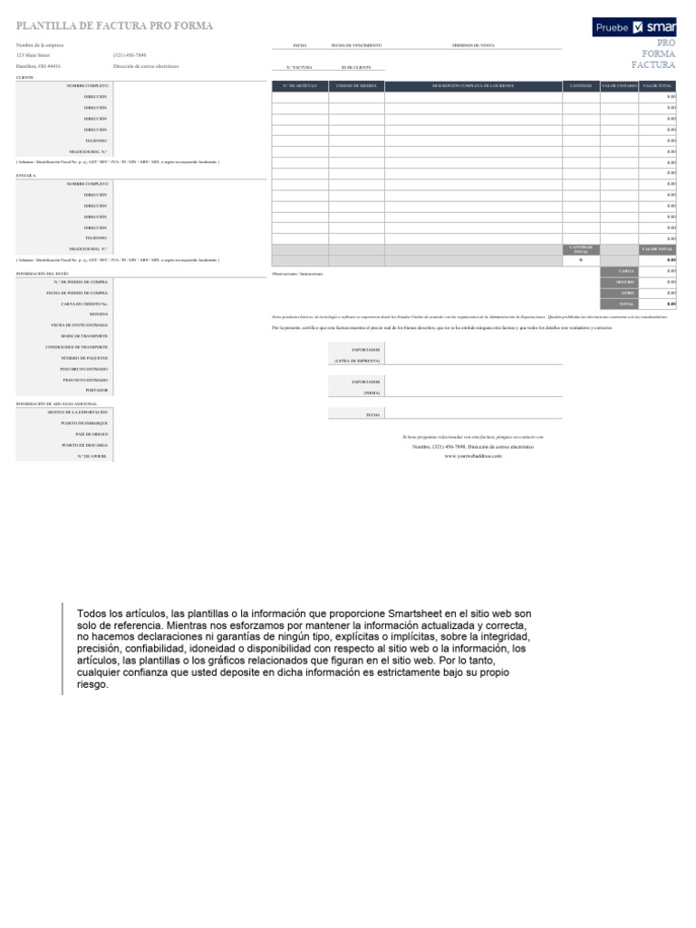 Plantilla de Factura Pro Forma | PDF | Factura