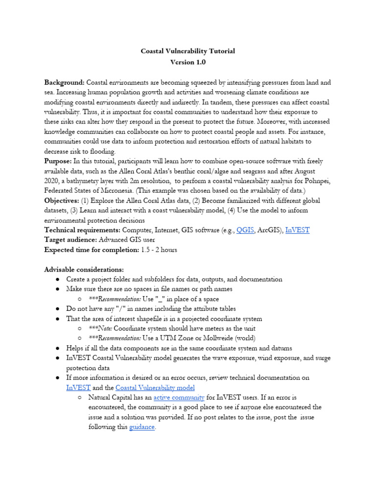 Tutorial - Coastal-Vulnerability | PDF | Coast | Geographic Information ...