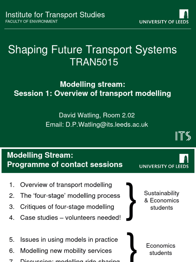 Shaping Transport Futures Modelling Session 1 2023 | PDF | Policy ...