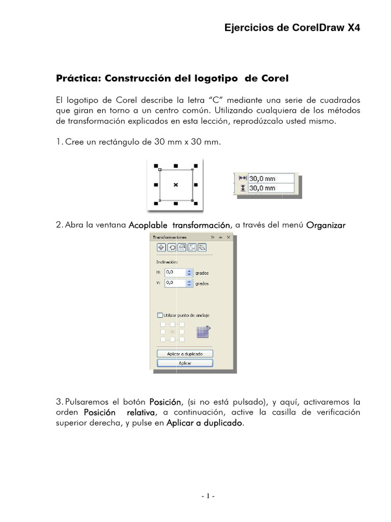 Ejercicios Prácticos en CorelDraw X4 | PDF