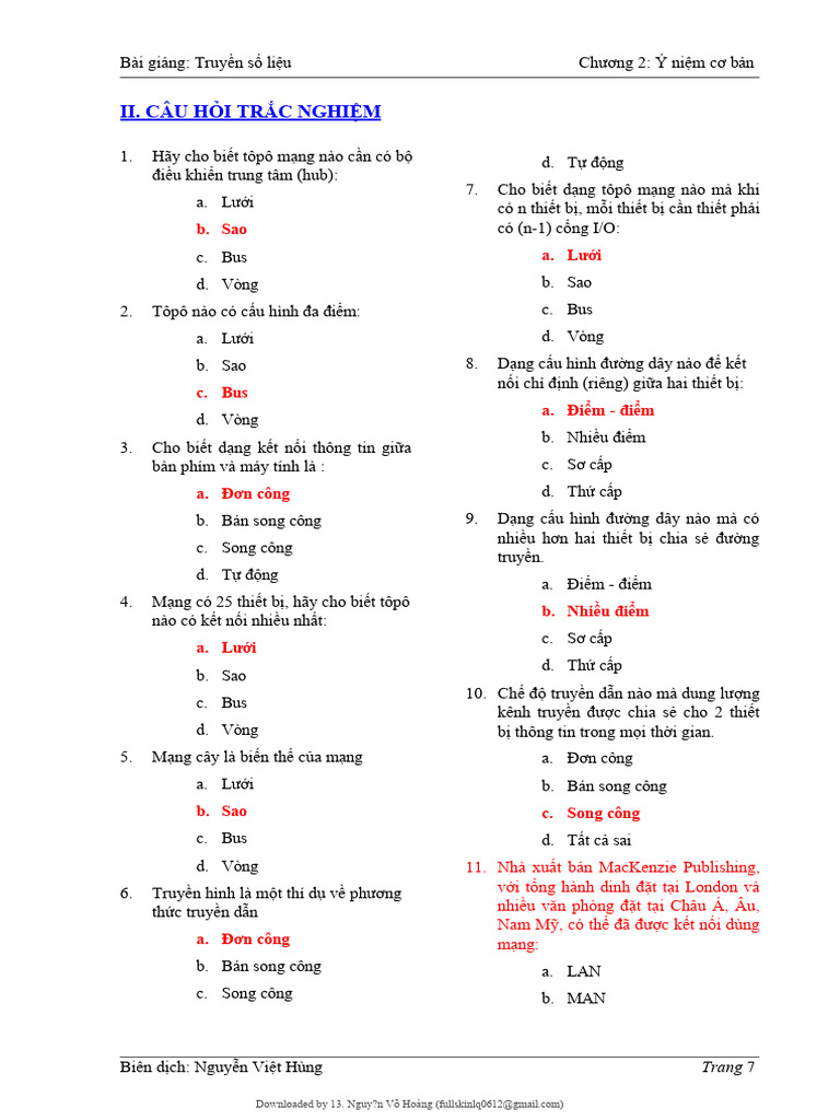 Trắc Nghiệm Tsl - removed | PDF