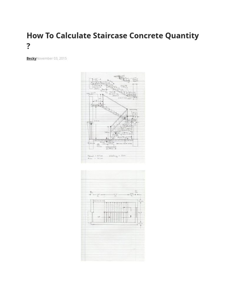 Calculating Quantity of Concrete For Staircase | PDF