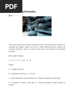 30+ Bar Bending Schedule Formulas - BBS Steel Calculation | PDF | Foot ...