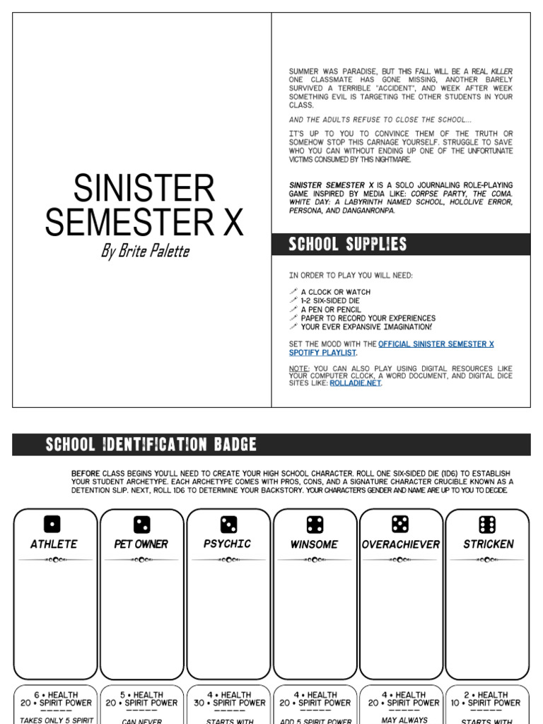 Sinister Semester X Draft | PDF