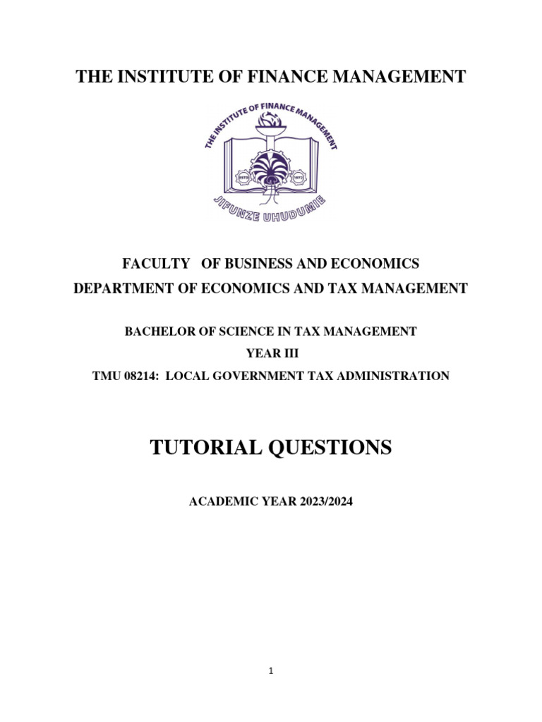 Tutorial Qns LG | PDF | Taxes | Revenue