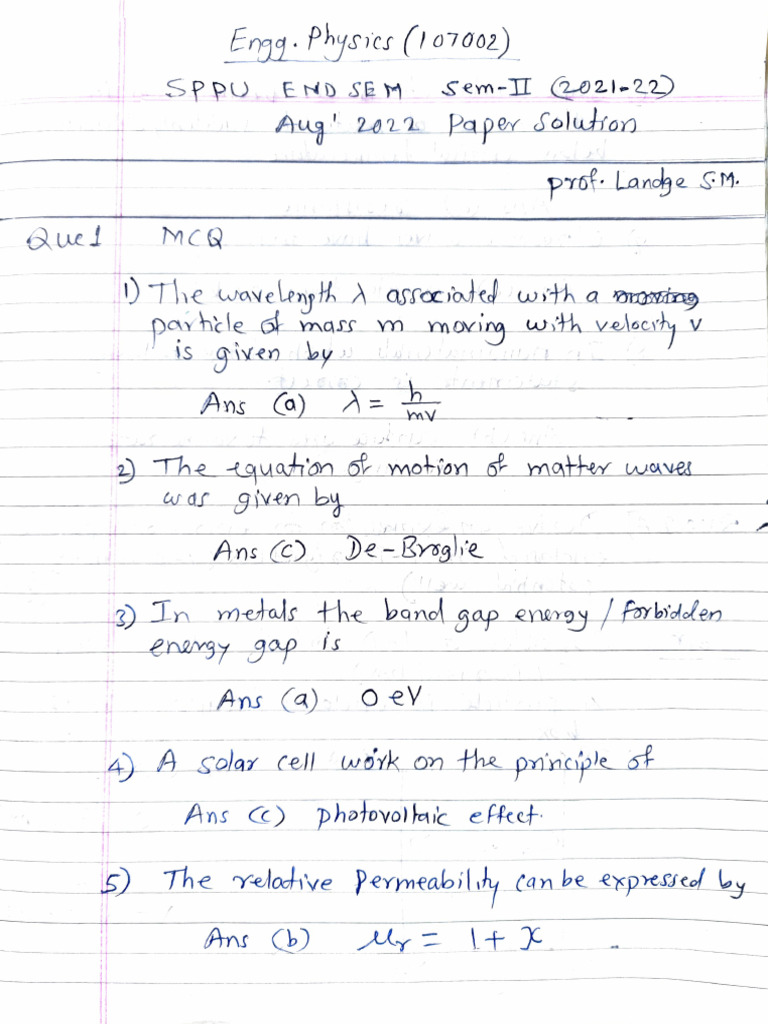 Sppu Aug 22 Sem II 22-23 | PDF