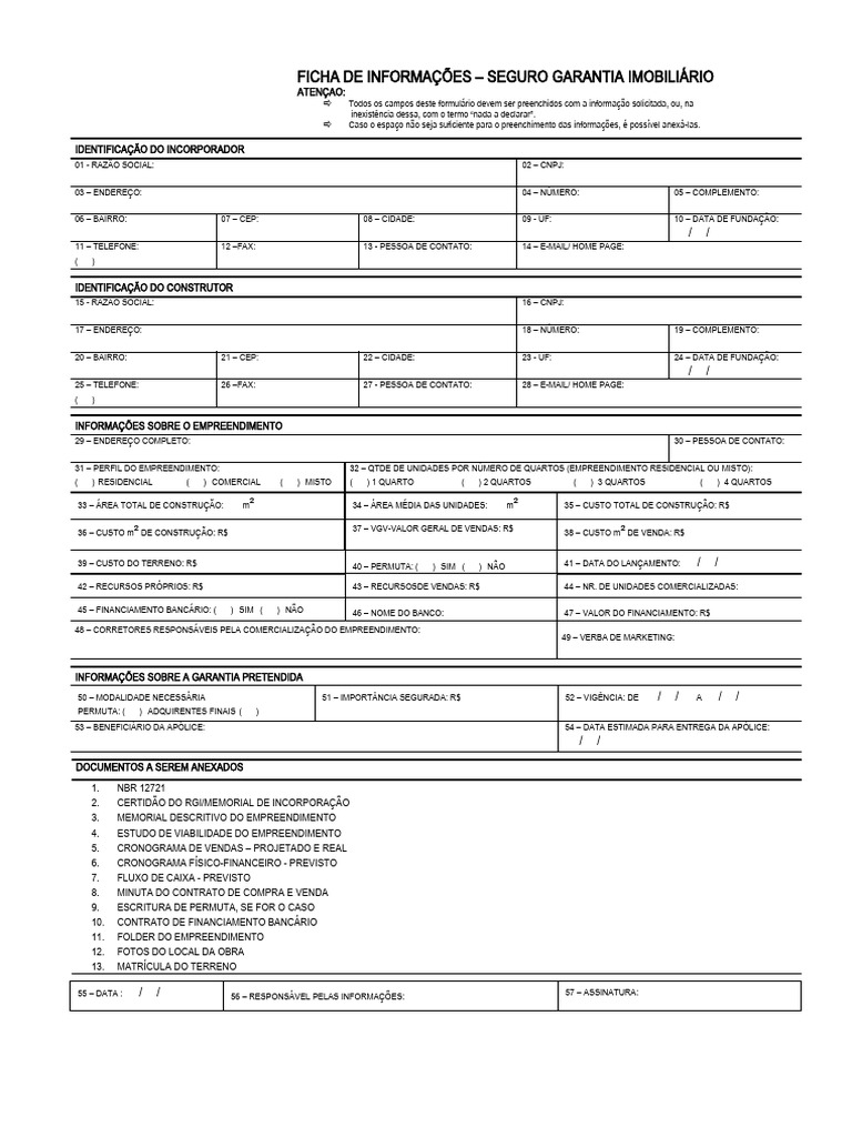 Ficha Imobiliário Albcar | PDF