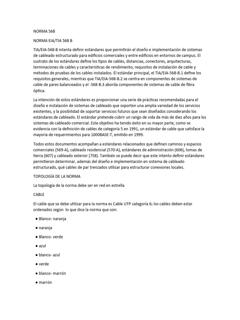 Norma 568 | PDF | Red de computadoras | Gateway (Telecomunicaciones)