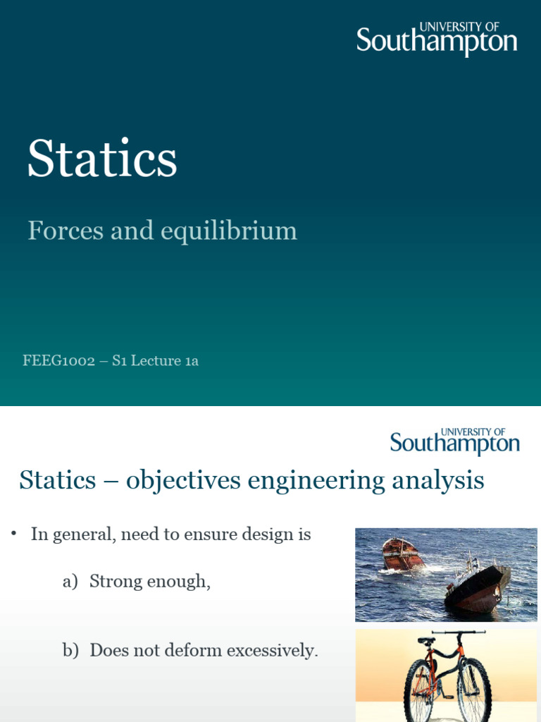 Forces and Equilibrium in Statics | PDF | Force | Motion (Physics)