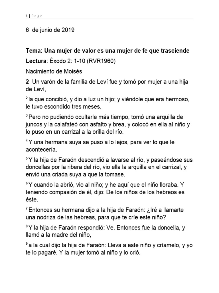 MENSAJE 6 DE JUNIO 2019 | PDF | Moisés | Dios