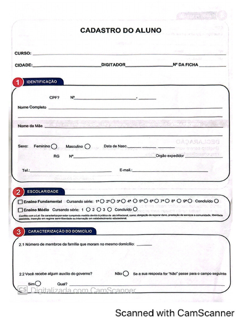 CadastroDoAluno (Cursos ASPA) 3 | PDF