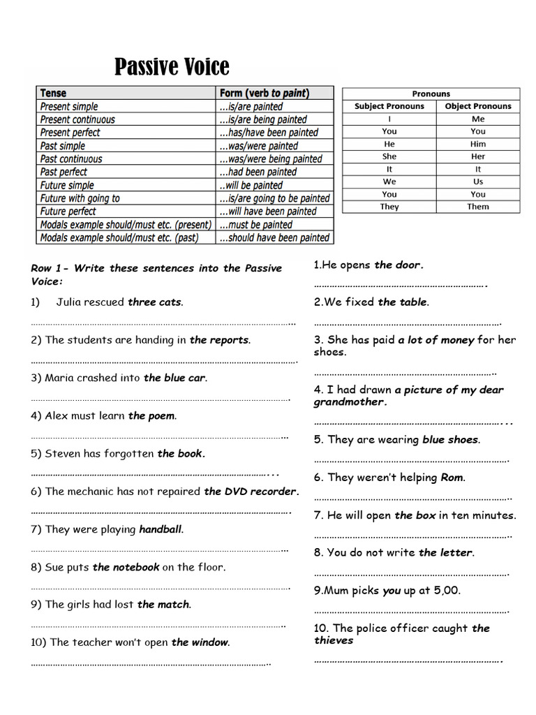 Passive Voice Exercises and Examples | PDF