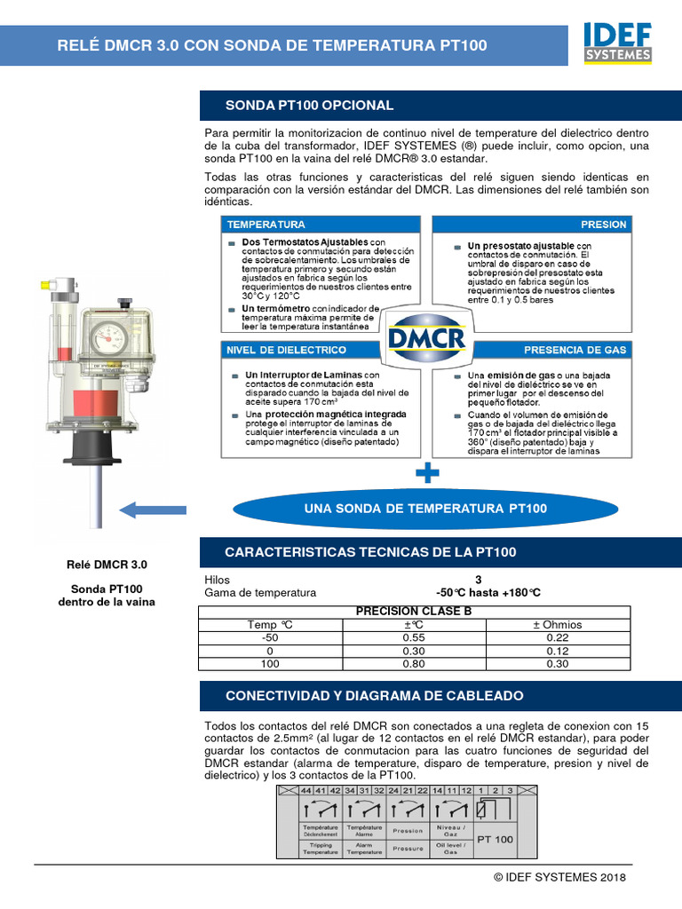 Transformer - Data Sheet DMCR - PT100 - ESP | PDF | Ingenieria Eléctrica