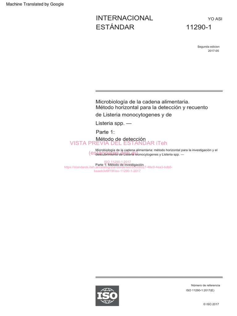 Iso 11290 1 2017 | PDF | Organización internacional para la estandarización | Laboratorios