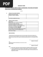 Bank Mandate Form for Payment Transfers | PDF