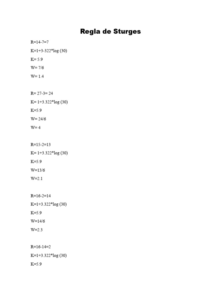 Regla de Sturges | PDF | Agua | Materiales transparentes