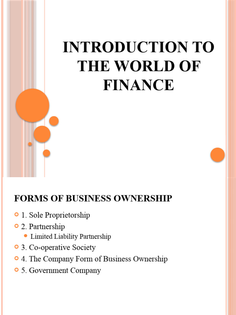 1 & 2 Introduction To Finance | PDF | Financial Markets | Capital Market