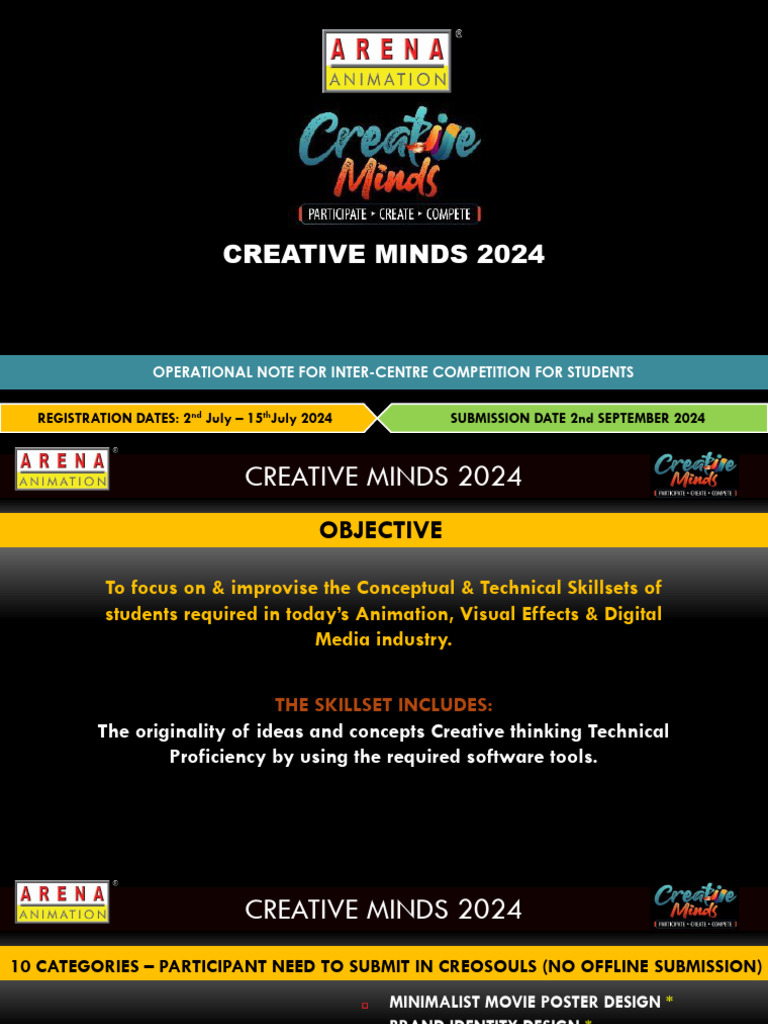 Creative Minds OPERATIONAL NOTE 2024 (For Center) .PPTX 2 | PDF | 3 D Computer Graphics ...