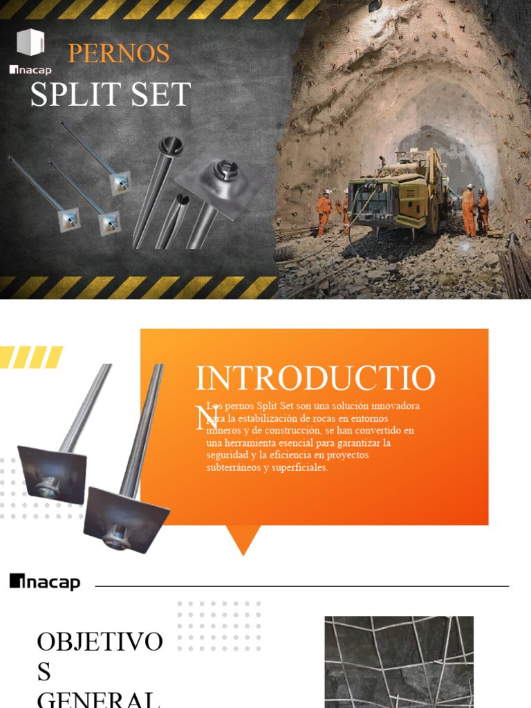 Guía de Pernos Split Set para Minería | PDF | Perforación | Tornillo