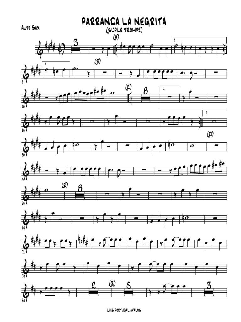 Parranda La Negrita Suple Trump2 - Alto Sax | PDF