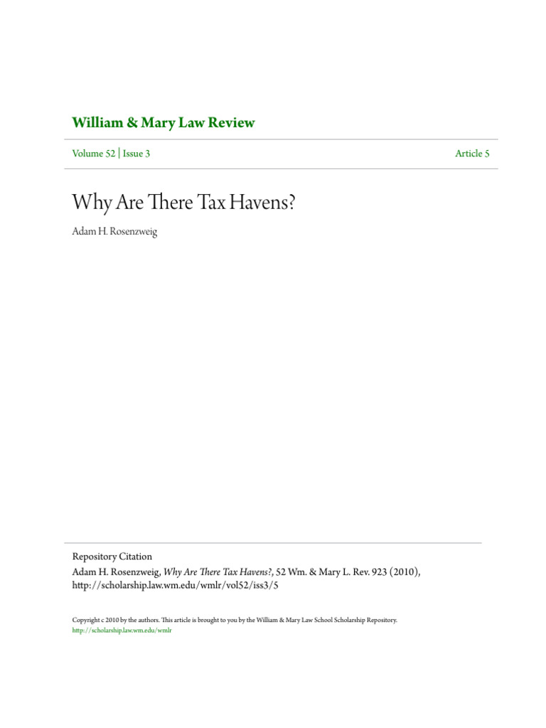 Why Are There Tax Havens | PDF | Taxes | Double Taxation