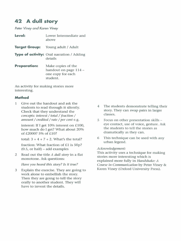 Telling A Story | PDF