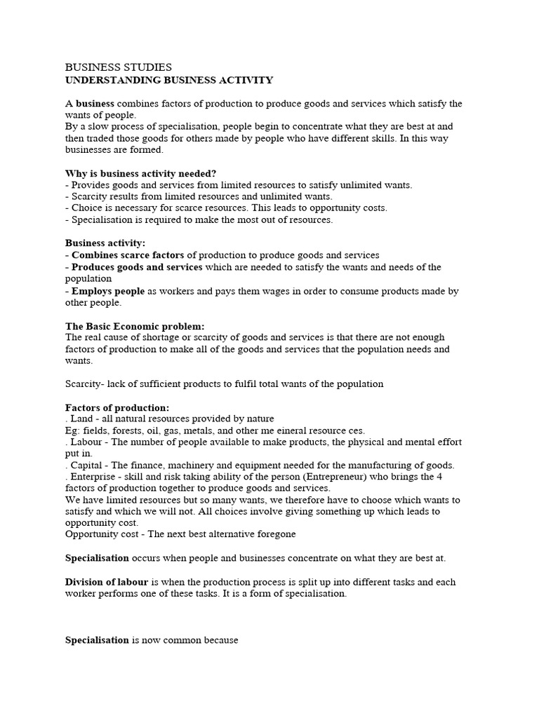 CHAWAWA Business Studies Form 3 2024-1 2 | PDF | Entrepreneurship ...