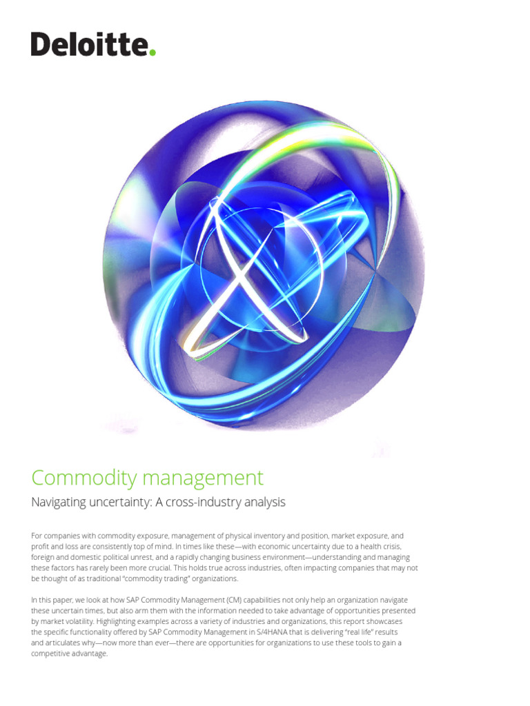 SAP Tools for Commodity Management | PDF | Commodity | Hedge (Finance)