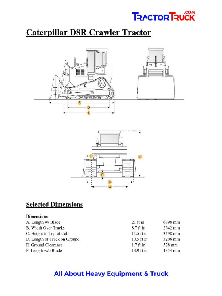 Caterpillar Bulldozer D8R - Specification | PDF | Horsepower | Engines