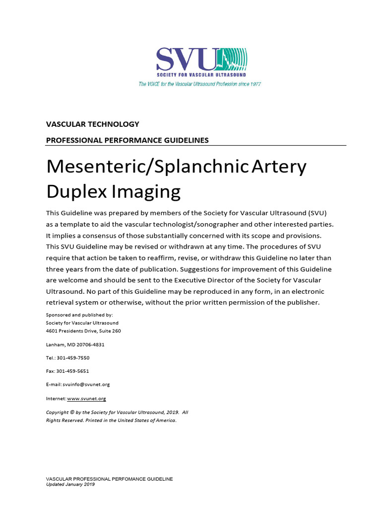 Mesenteric Artery Duplex Imaging Guidelines | PDF | Medical Ultrasound ...