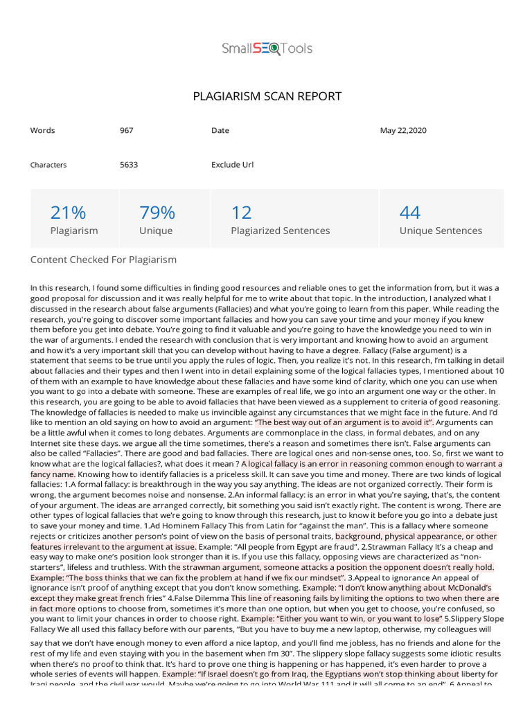 False Argument Report | PDF | Fallacy | Argument