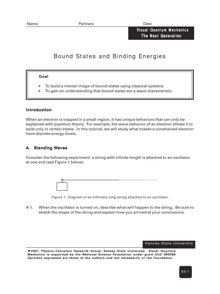 Bound States and Binding Energies: Figure 1: Diagram of An Infinitely ...