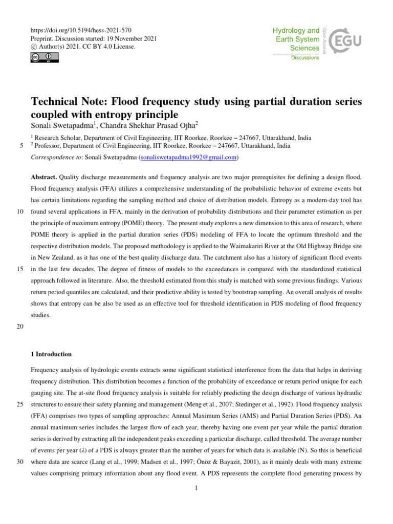 Partial Duration Series - SWETAPADMA | PDF | Akaike Information Criterion | Statistics