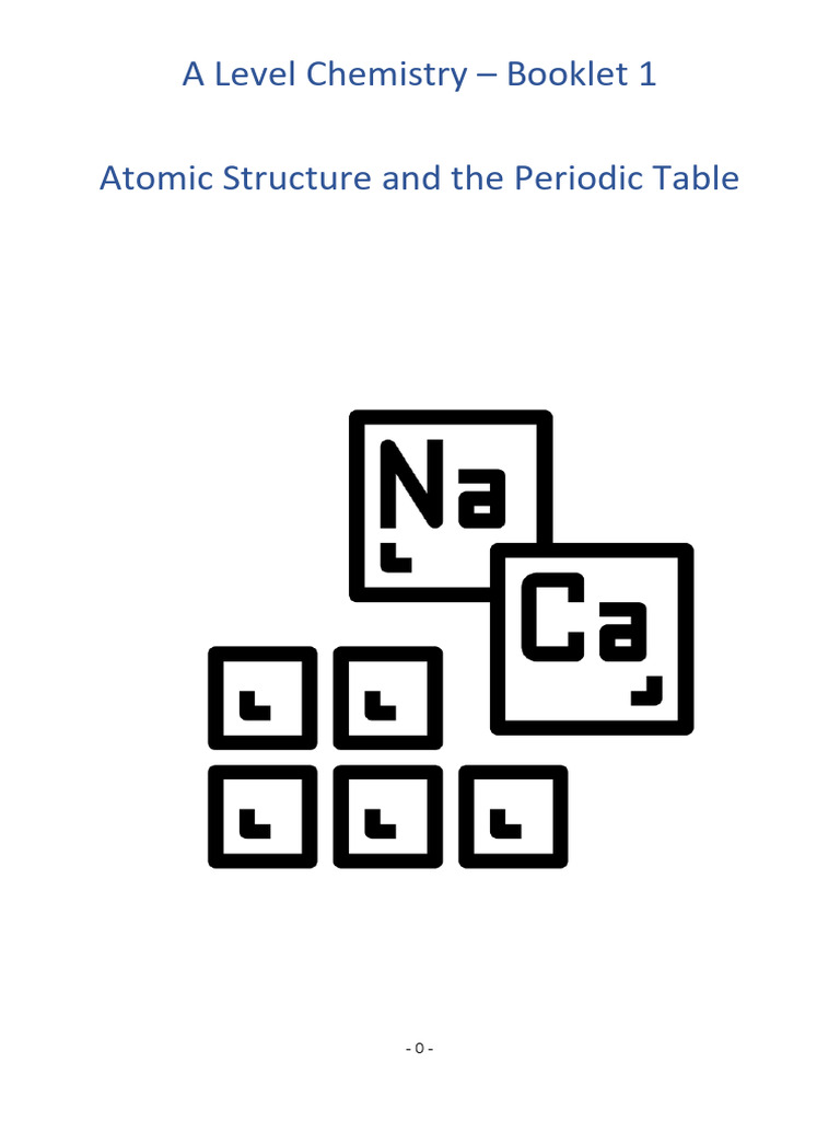 Booklet 1 Atomic Structure And Pt Pdf Periodic Table Electron Configuration