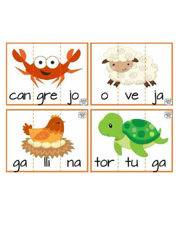 Separacion de Silabas Rompecabezas | PDF