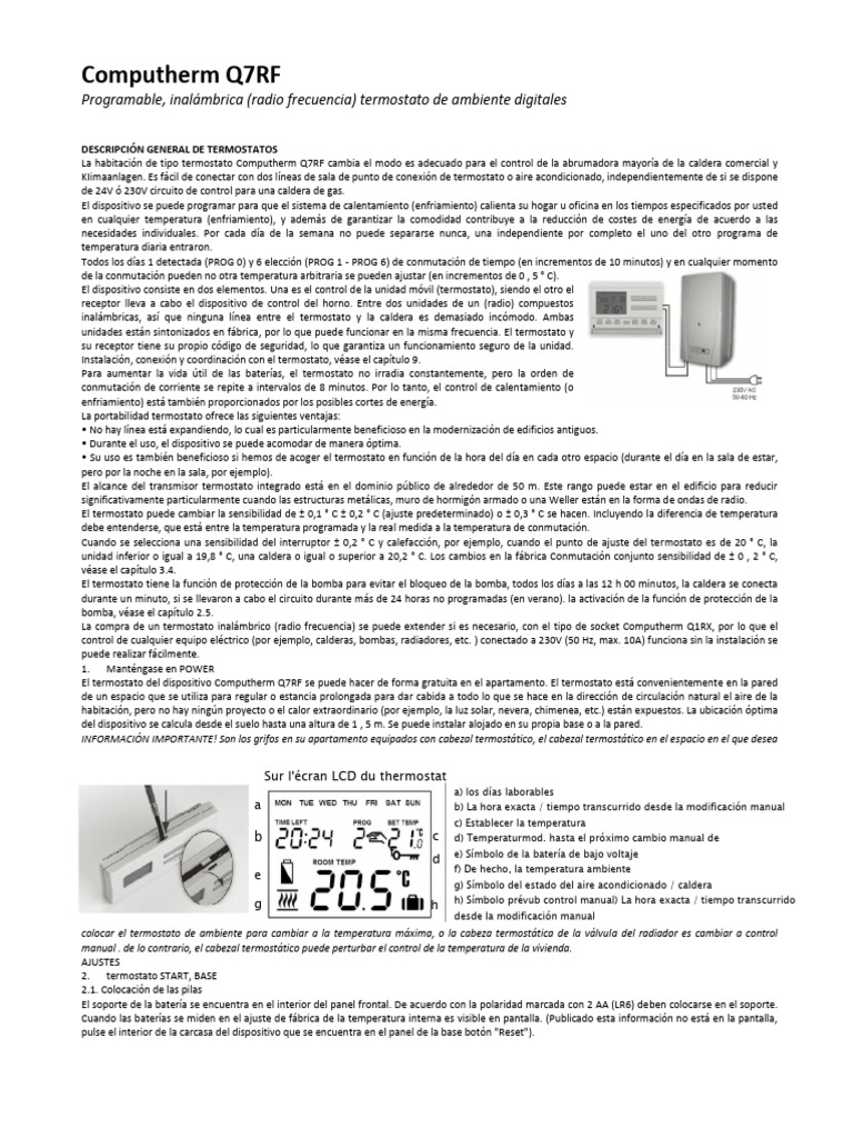 Computherm Q7RF SPN | PDF | Termostato | Radio