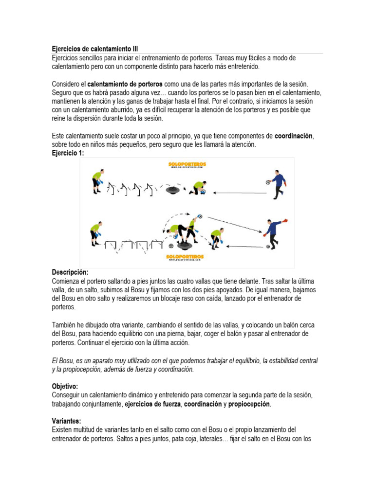 Ejercicios de Calentamiento III | PDF