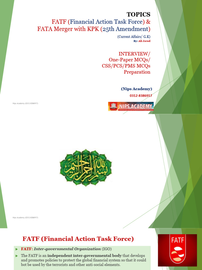 FATF & FATA REFORMS (10th July, 2020) | PDF | Federally Administered ...