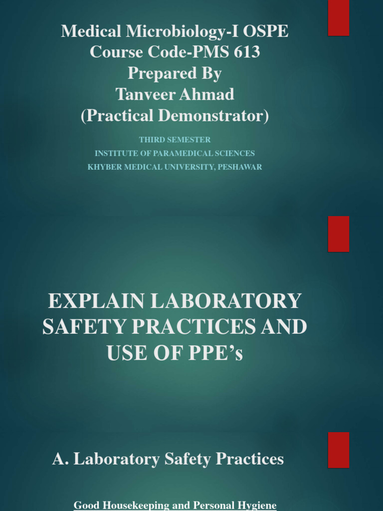 Laboratory Safety Practices | PDF | Personal Protective Equipment | Safety