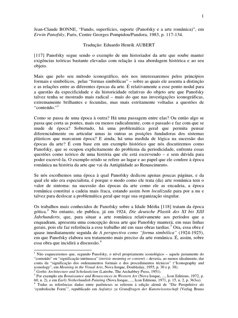 Panofsky e a Arte Românica: Análise Crítica | PDF | Pensamento ...