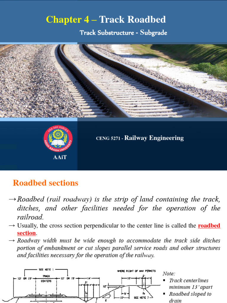 Railway Track Roadbed Design Principles | PDF | Landslide | Road