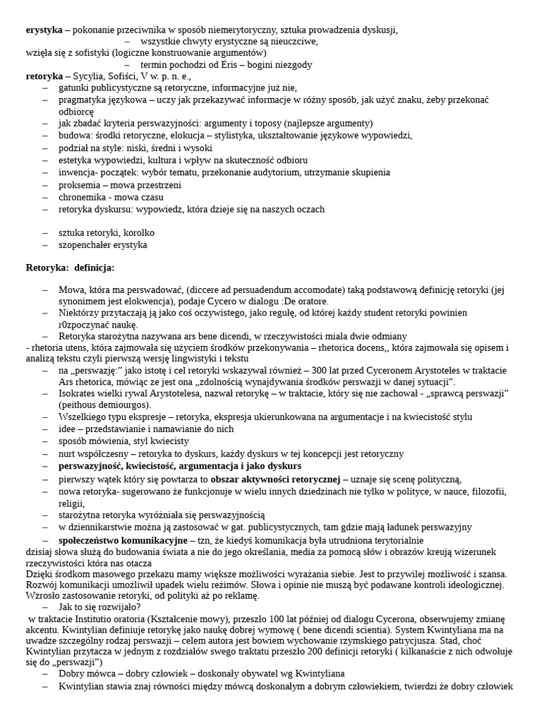 Retoryka I Erystyka Dziennikarska | PDF