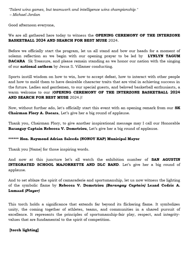 Opening Script | PDF