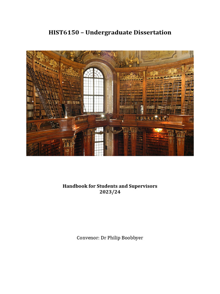 HIST6150 Dissertation Handbook 2023-24 | PDF | Thesis | Libraries