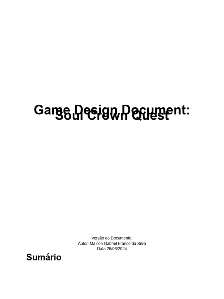 Game Design GDD Template | PDF | Videogames | Gameplay de videogame