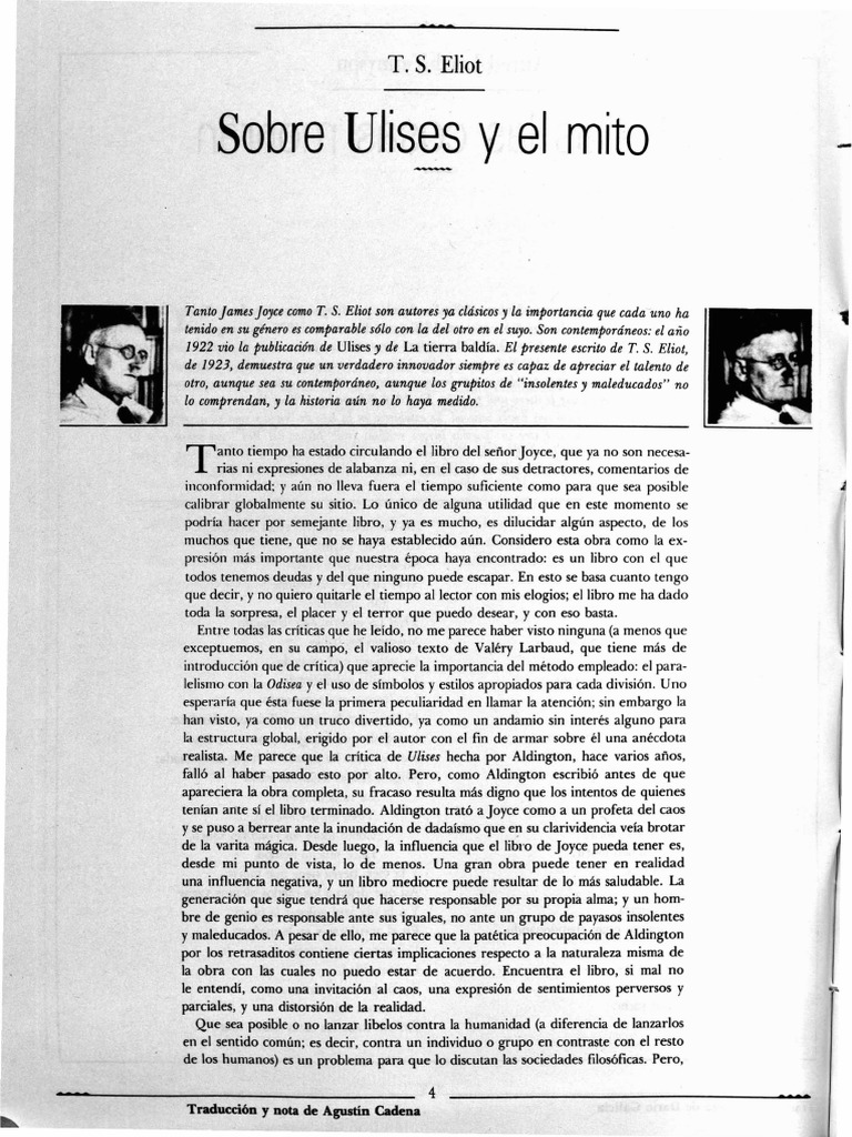 sobre el ulises y elmito | PDF | James Joyce | Novelas