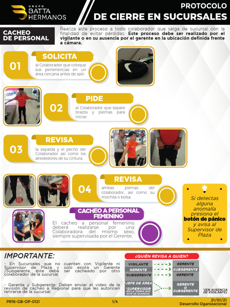 Protocolo de Cierre en Sucursales-03!27!19 | PDF