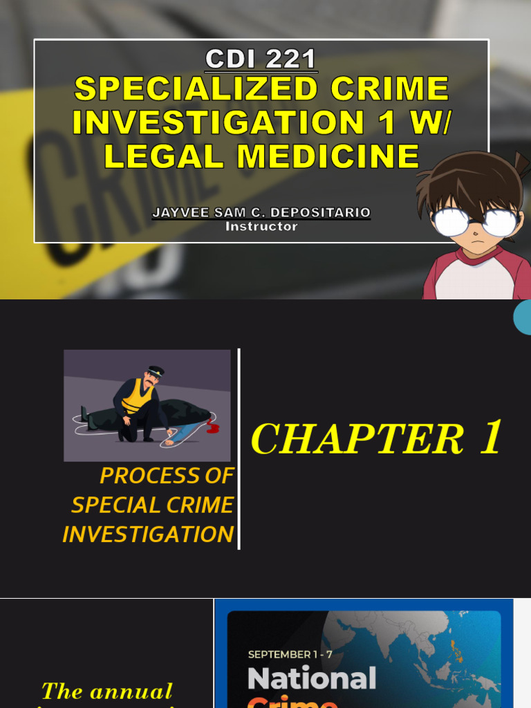 CDI 211 Specialized Crime Investigation 1 With Legal Med. | PDF ...